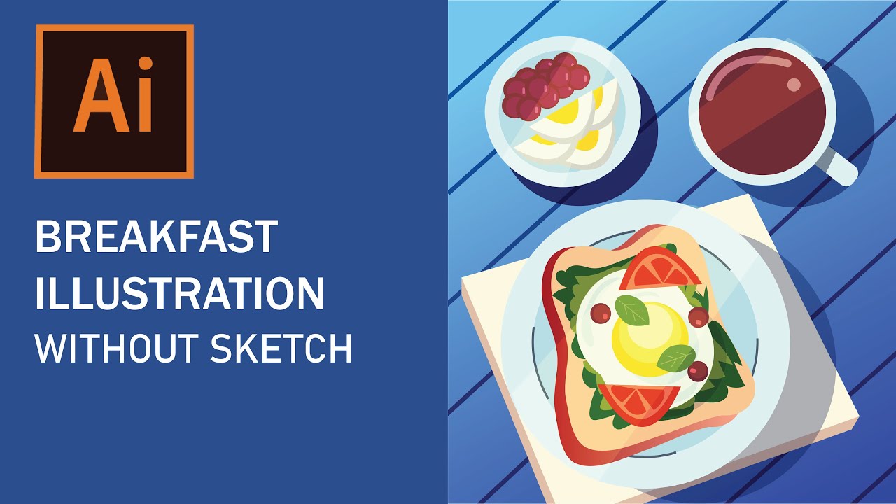 Breakfast illustration on Adobe illustrator