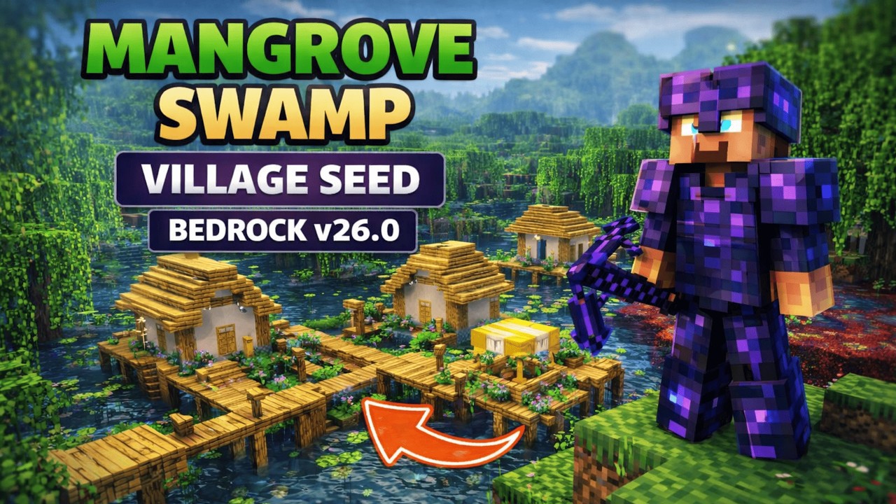 Mangrove Swamp Village Seeds  🌿🔥 | Minecraft Bedrock v 26.0