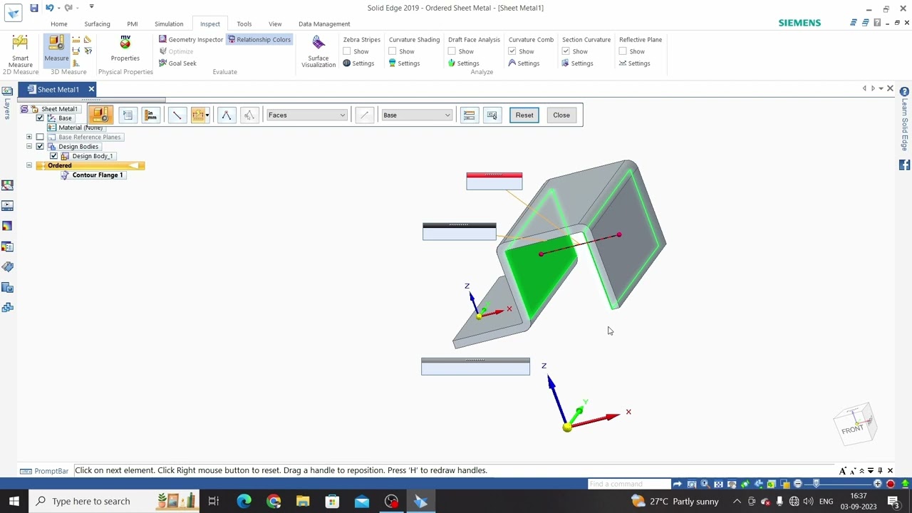 solid edge sheet metal tutorial | counter flange command