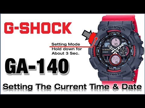 GA-140 G-SHOCK 5612 Set Time, Date, Home City, 12/24H, DST, Light Duration - easy Tutorial