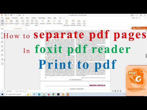 How to Separate PDF Pages Using foxit pdf reader