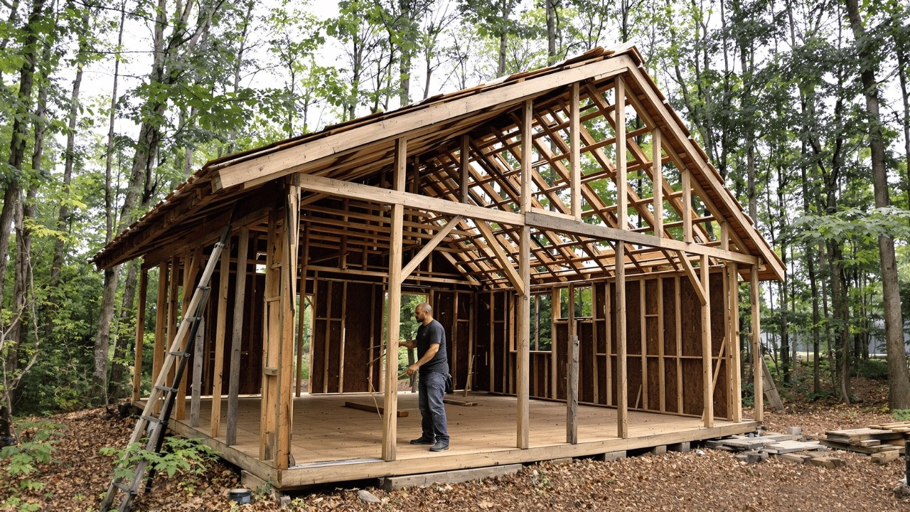 Man Builds Dream Log Cabin in the Wilderness | From Start to Finish by @TheBeardedCarpenter