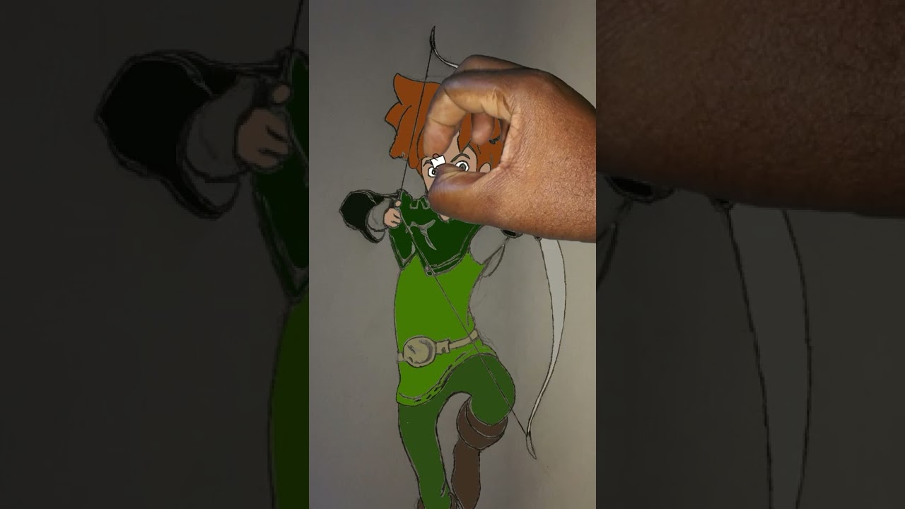 Robin hood catoon, draw, fill me like an app.