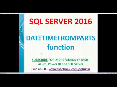 DateTimefromparts in sql
