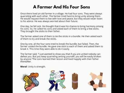 The farmer and his four sons / short stories paragraph essay poems for kids @studywithfun8991