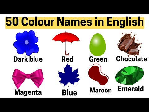 50 Colour Names in English for Kids | Learn Colors with Pictures and Pronunciation
