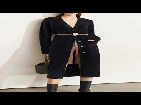 AMII Minimalism Sweater Cardigan Women Winter 2022 Fashion V-neck Art Button Design Loose Long Knitt