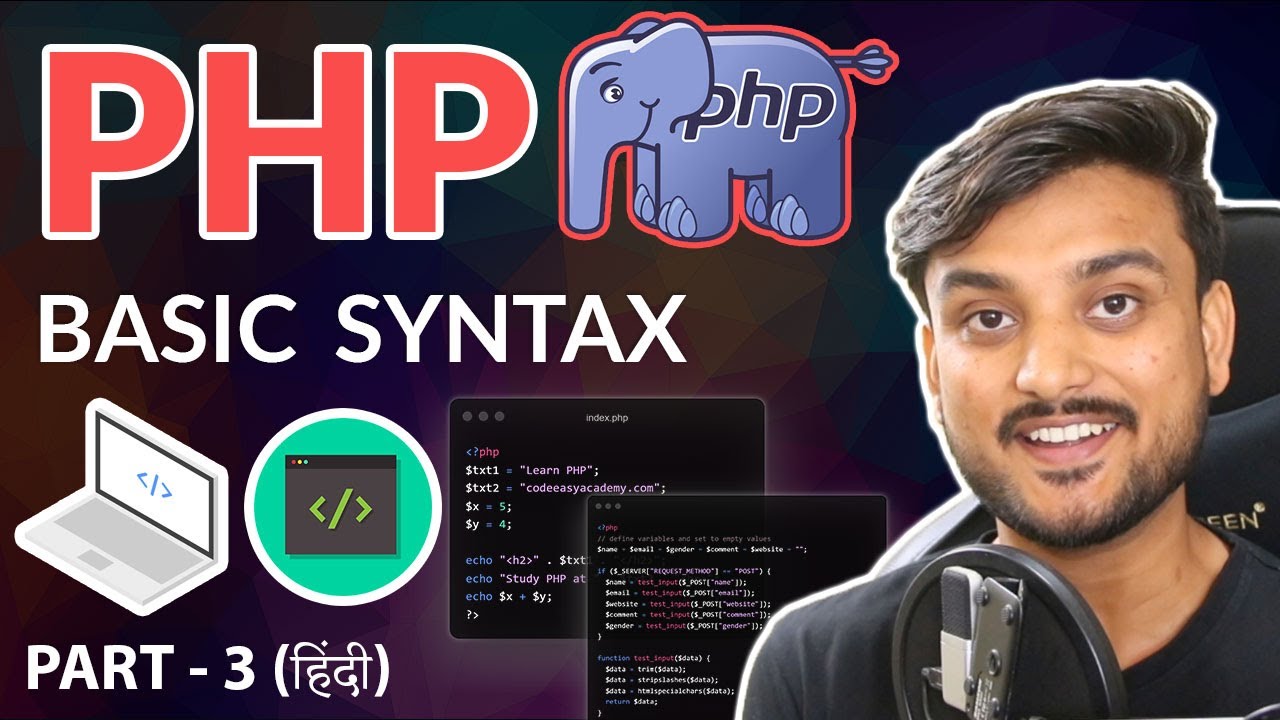 Basic PHP Syntax - Beginner PHP Tutorial - Part 3 - Hindi
