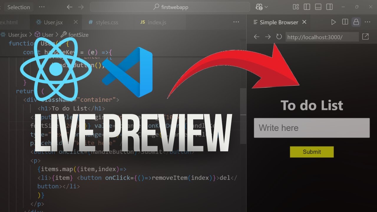 Get Live React Preview in VSCode 2025  - Live Server Tutorial Visual Studio Code
