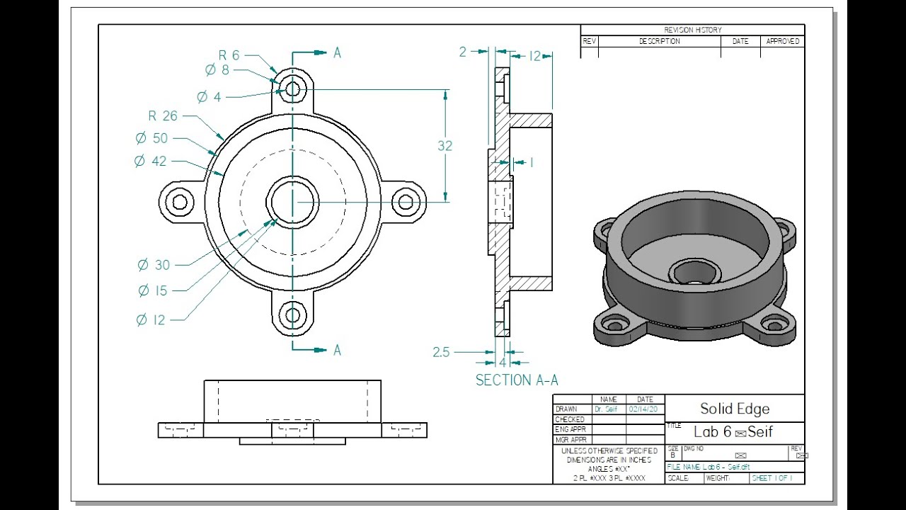 Learning Solid Edge: (Lab 6)
