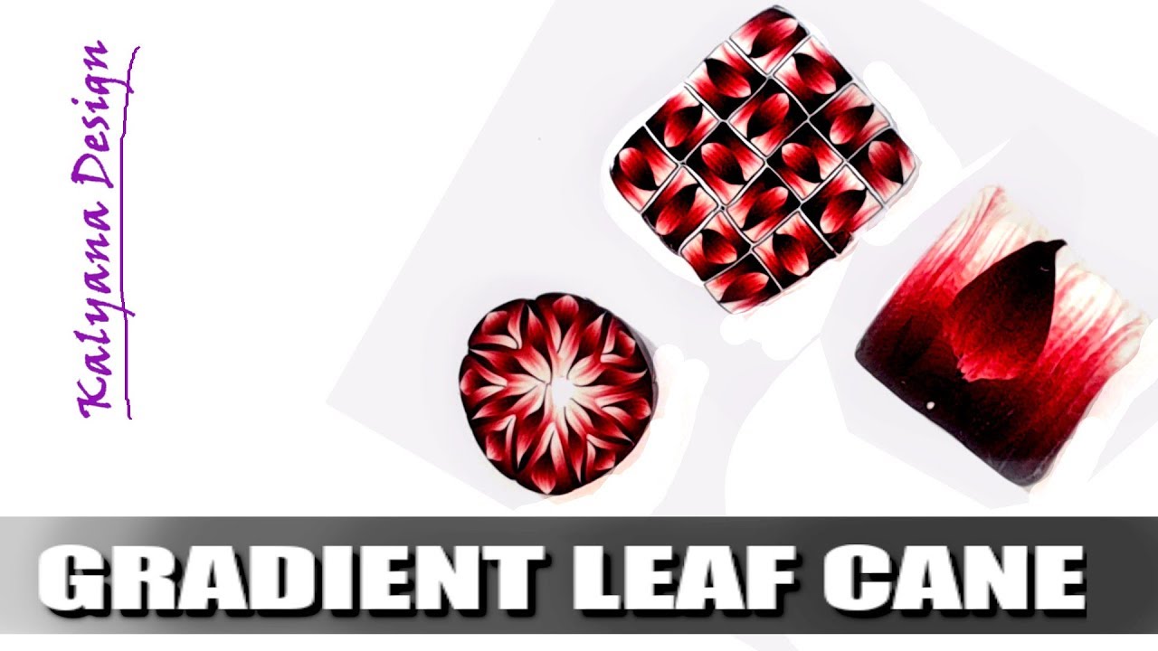 Gradient leaf cane - polymer clay tutorial 629