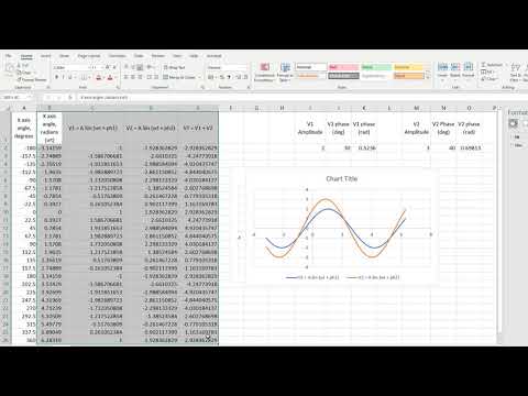 Excel - Adding and Graphing Sine Waves with Any Amplitude or Phase