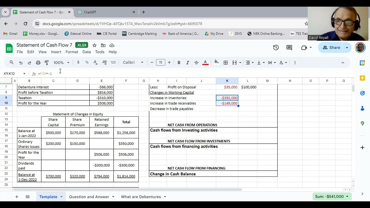 SAMPLE: STATEMENT OF CASH FLOWS RESOURCE ACTIVITY VIDEOS