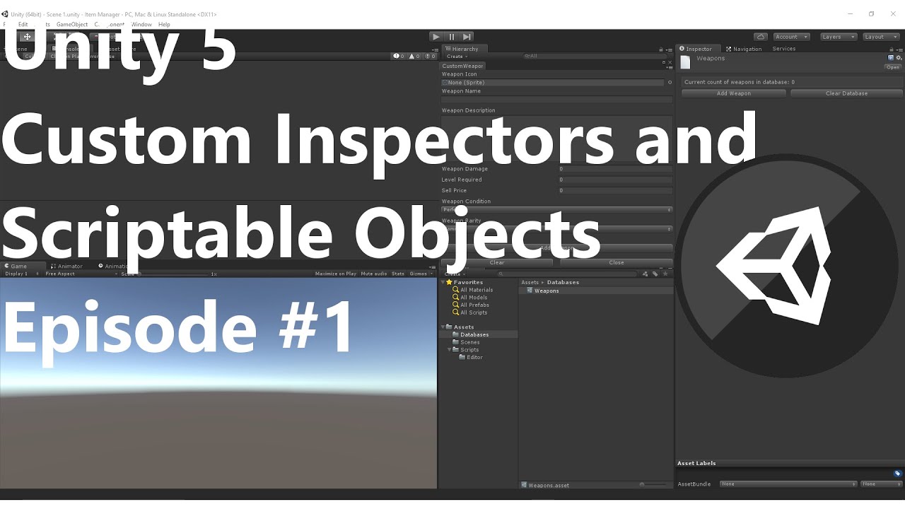 Unity Custom Inspectors #1 | Setting up scriptable objects