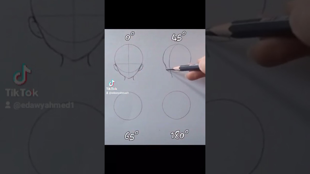 Come disegno la testa del mio personaggio da tanti angoli. how I draw the anime PART2 كيف ارسم انمي🔥