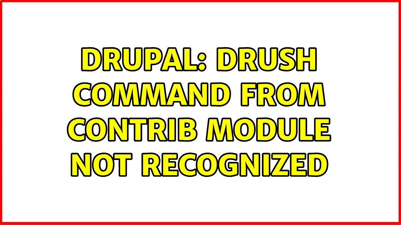 Drupal: Drush command from contrib module not recognized