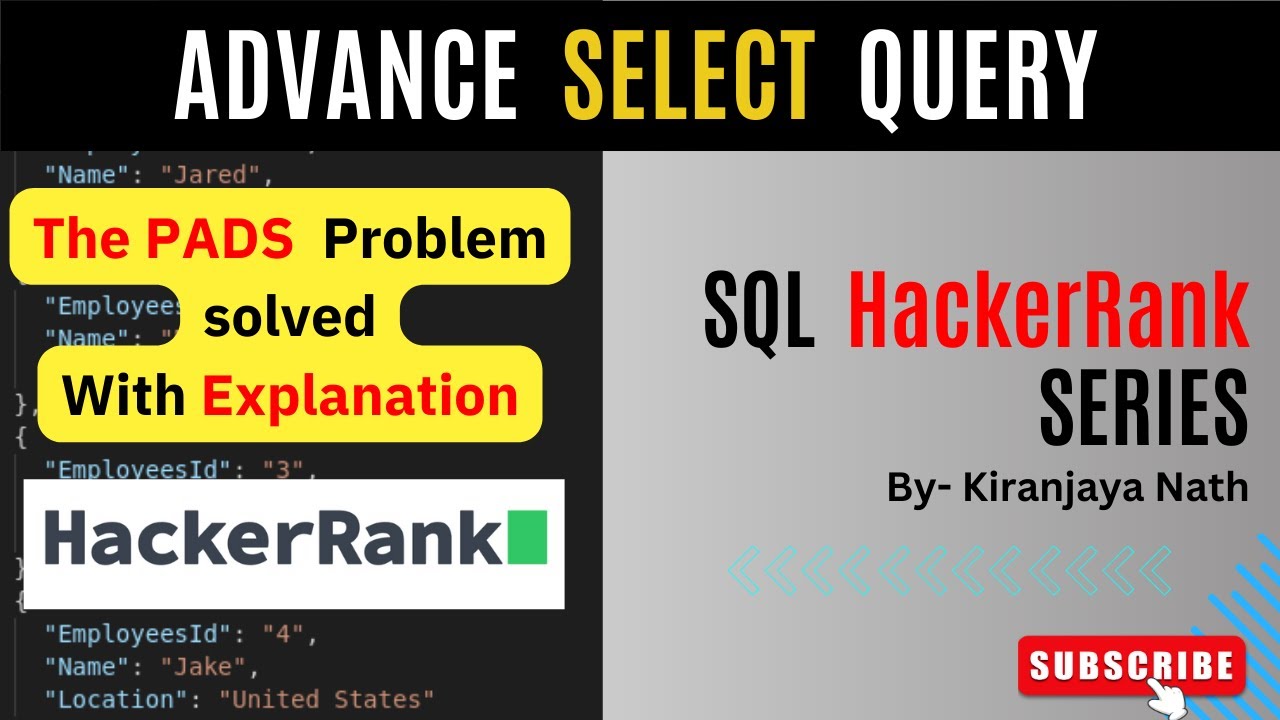 The PADS HackerRank Problem Solved | SQL | CONCAT( ) | SUBSTRING( ) |  SQL HackerRank