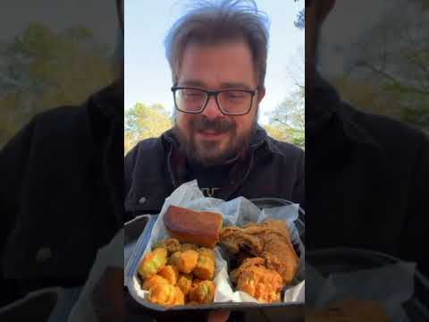 Rivers Reviews: Southern & Savory Cafe in Auburn, AL. Fried chicken, green beans and fried okra.