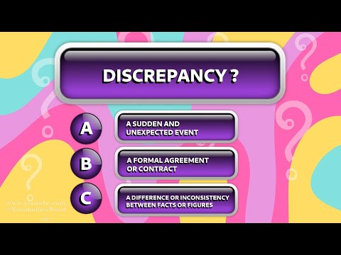 Vocabulary Word. DISCREPANCY. Multiple Choice. Definition. Examples. #Learn #English #Vocabulary