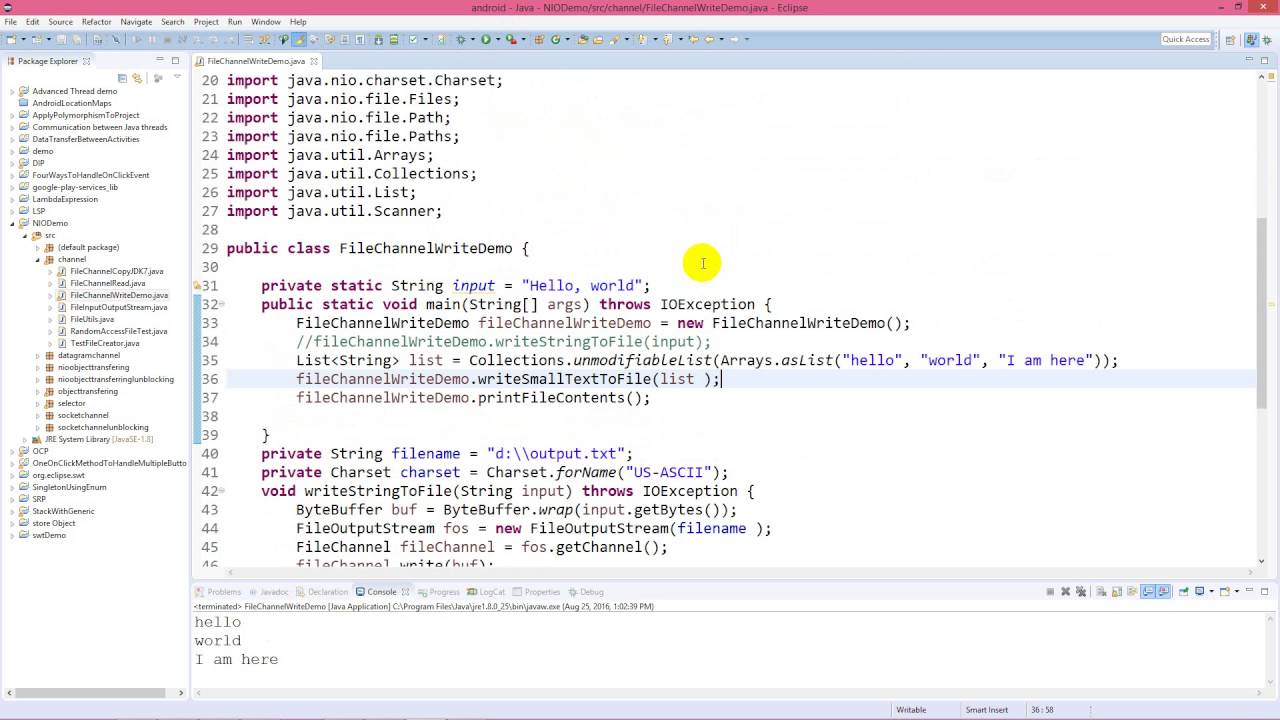 Java NIO - FileChannel Write