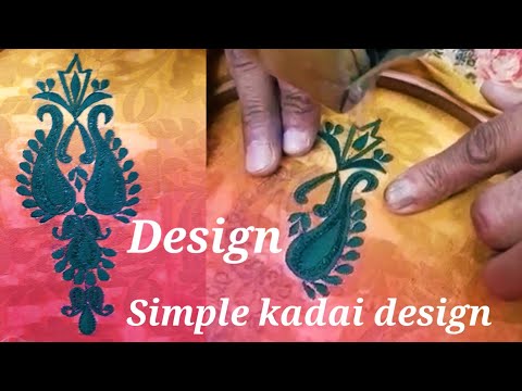 New Embroidery machine Design#Easy Suit kadai design#simple Kadai ...