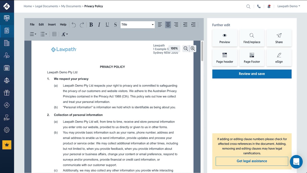 How to use the document editor