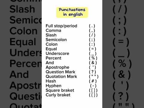Punctuations in English | tanda baca dalam bahasa inggris #shortvideo