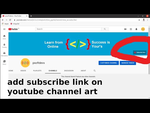 How to add subscribe link on YouTube channel art and increase the subscribers