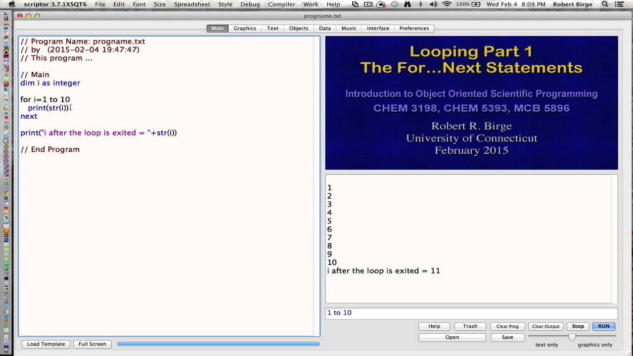 For/Next Looping in Extended Basic Programming