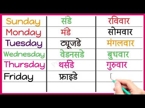Sunday Monday spelling।। sunday monday।। sande mande today।। संडे मंडे ट्यूसडे #Sunday Monday song