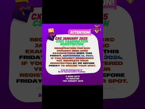 CXC January 2025 CSEC Examination Registration ends in 5 days.#cxc #csec #January2025