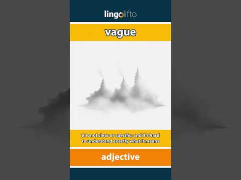 🇬🇧 Vague Meaning : Flash Card : Learn English Vocabulary