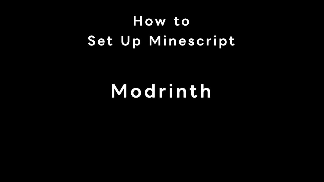 Modrinth - How to Set Up Minescript