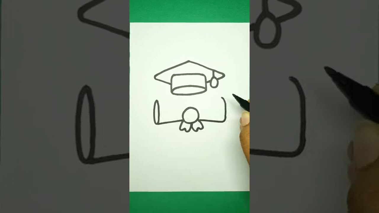 How to draw  graduation cap and diploma