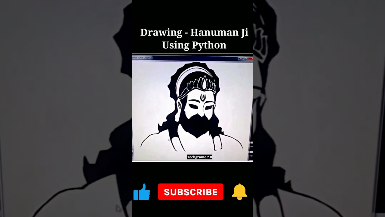 Drawing Hanuman ji Using Python #shorts #pythonprogramming #viral #coding #python