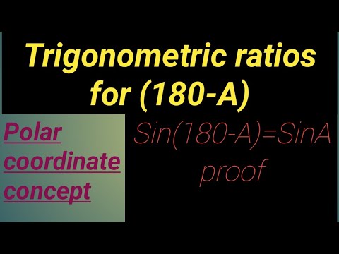 trigonometrical ratio for supplementary angles.Sin(180-A)=SinA proof .