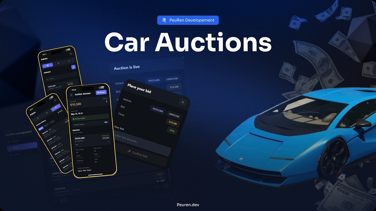 PeuRen Development - Car Auctions | Advanced [ESX/QB/QBX] | FiveM