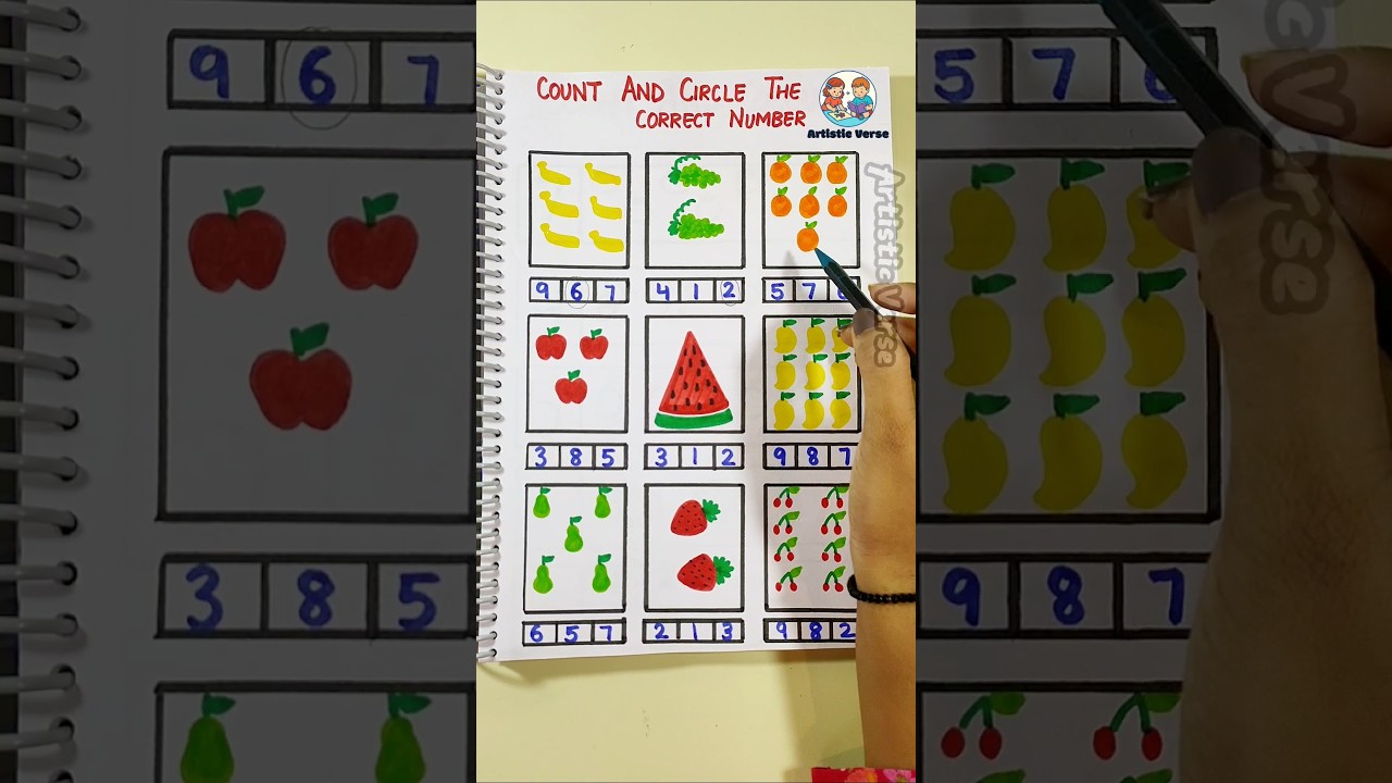 Maths Counting worksheet #mathsworksheet #artisticverse #countingnumbers #counting1to10 #mathshorts