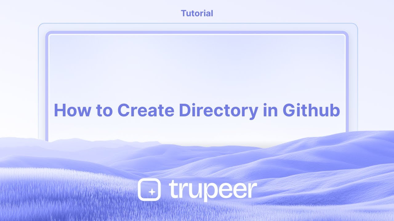 How to Create Directory in Github