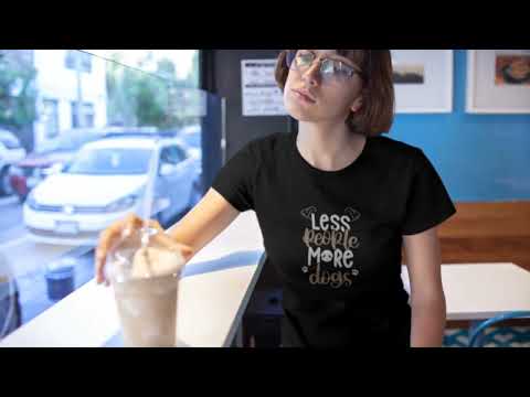 πβ€πLess People More Dogs T-Shirt (D001-082B)πβ€π