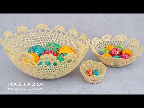 DIY LACE BOWL and BASKET from a DOILY - Upcycle and Recycle Crochet Knitted and Tatted Doilies
