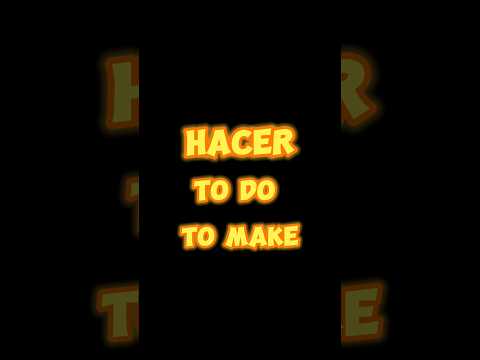 Hacer - to do, to make. Spanish Verb Conjugation - Present Tense