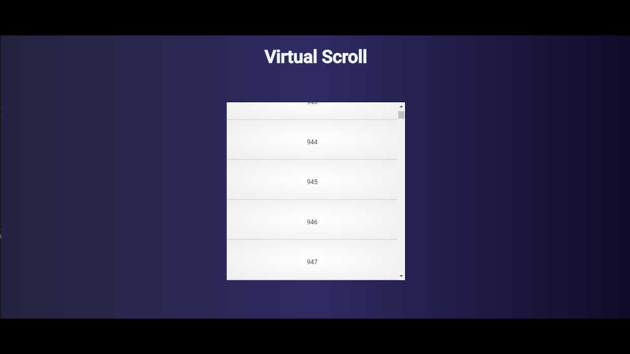 Virtual Scroll Demo on StackBlitz