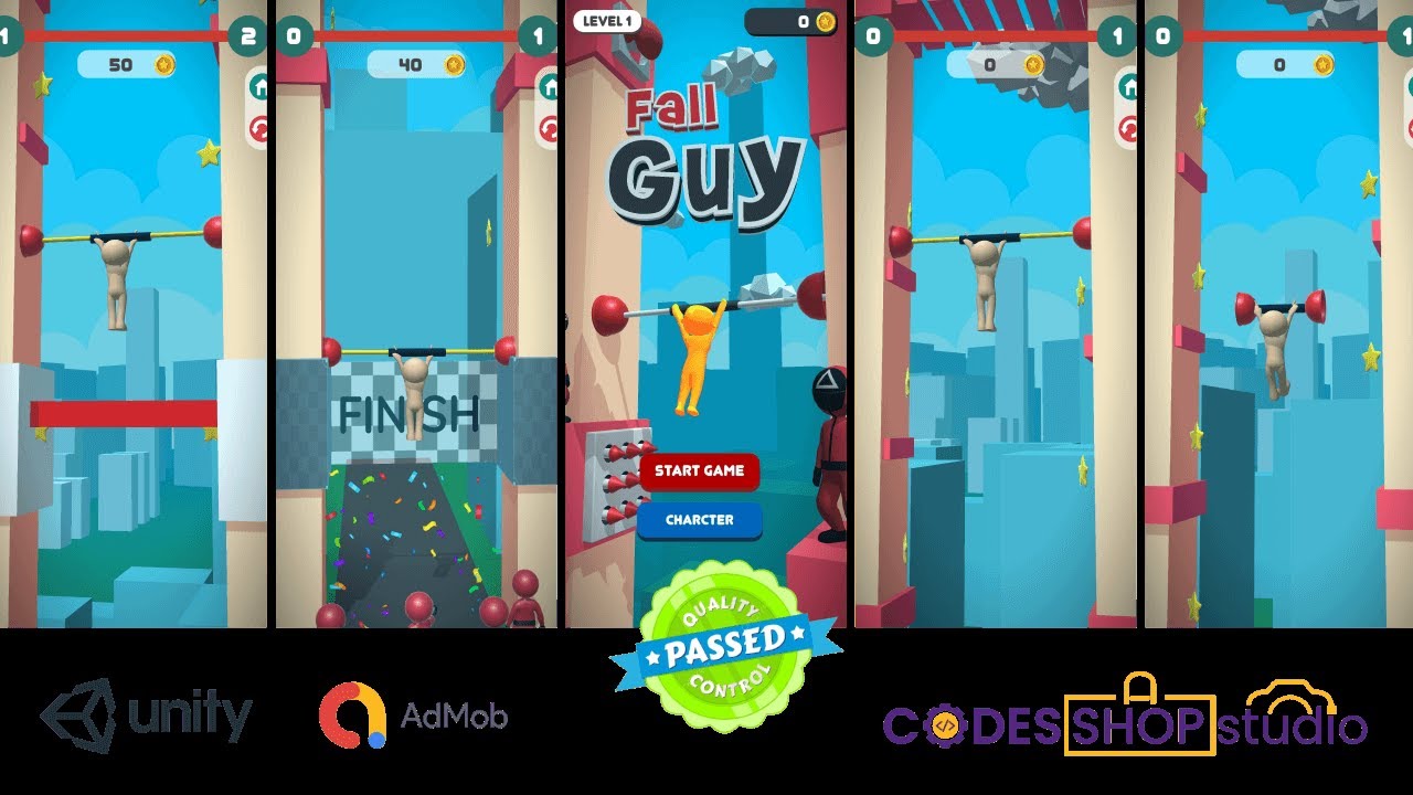 Fall guy | Hypercasual | Unity source code |