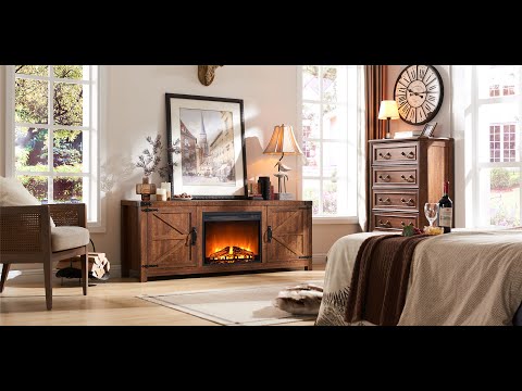 Farmhouse Fireplace TV Stand for 70 / 75 Inch TV