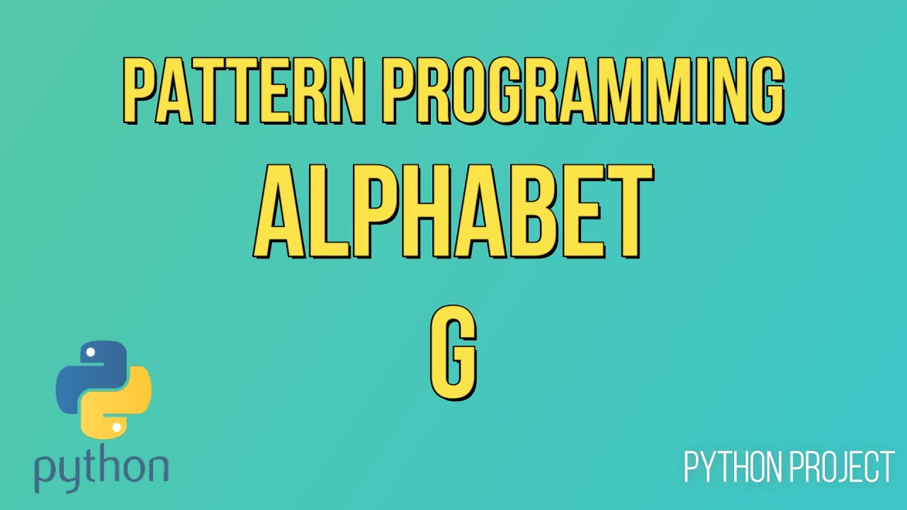 Write a Python Program to print Alphabet pattern G || Pattern Programming || Python Projects
