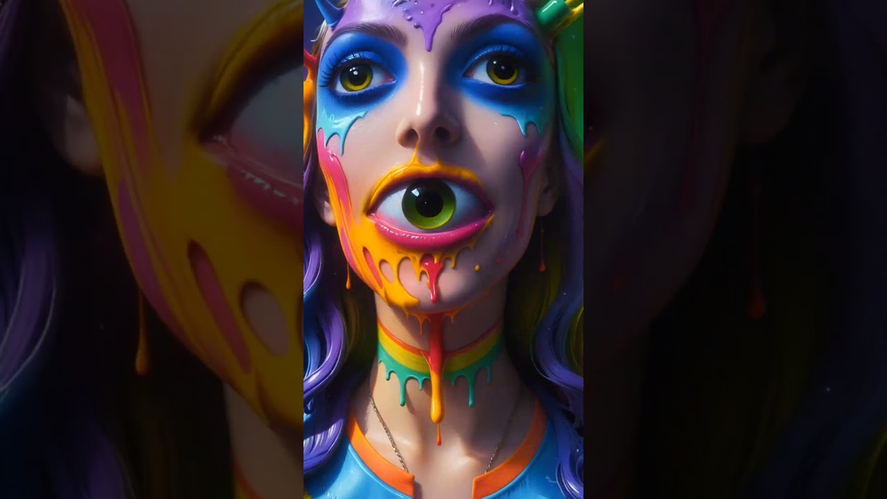 Melting Face Morph Animation 🫠 》Stable Diffusion x Deforum 《 #satisfying #animation #deforum #stable