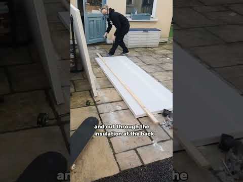 Installing insulated plasterboard. #shedconversion #diy #diyproject #howto #budgetdiys #keepitsimple