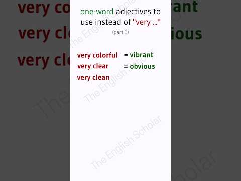 One-word adjective substitutes for “very + ...” (part 1) #vocabulary #adjectives #learningenglish