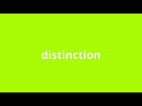 what is the meaning of distinction